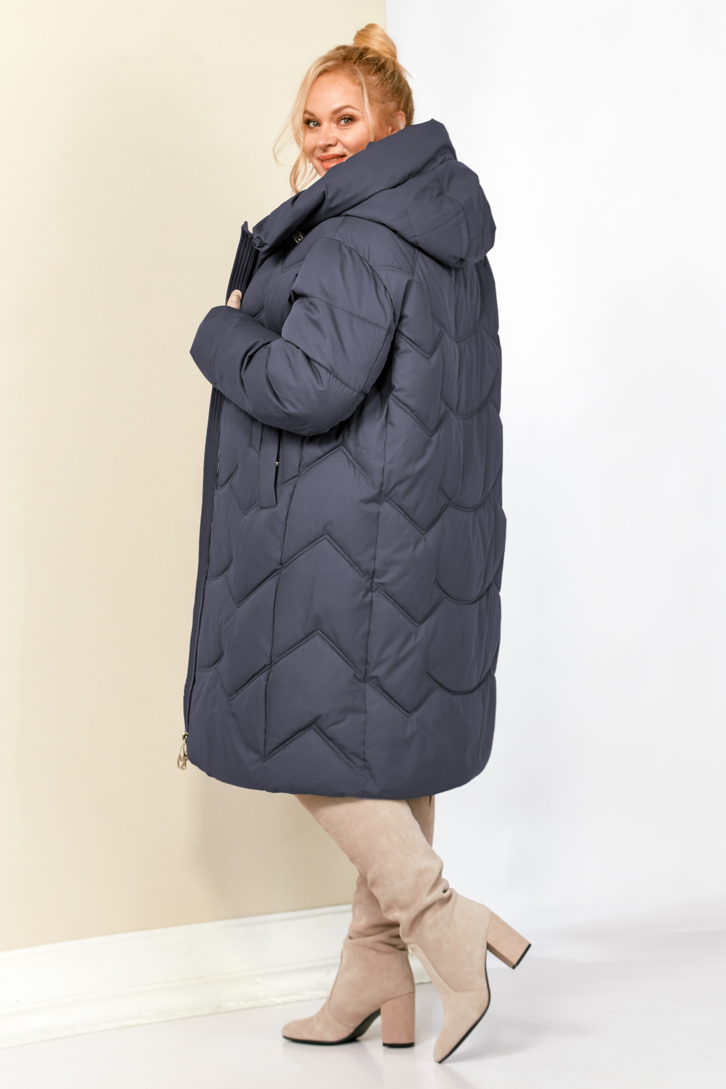 Пальто 2206 графит Shetti купить в интернет магазине | в наличии